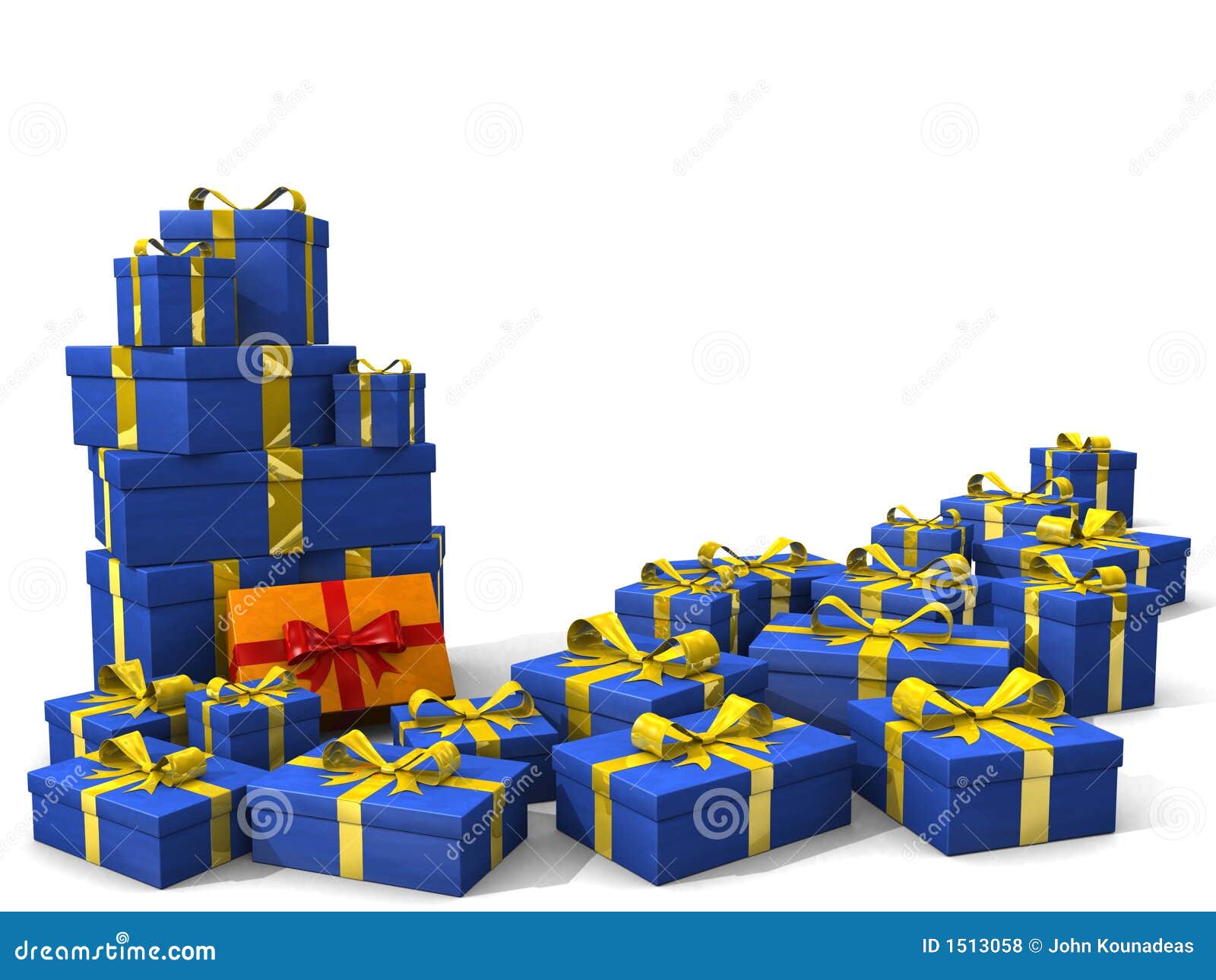 Many 3d gift boxes stock illustration. Illustration of gold - 1513058