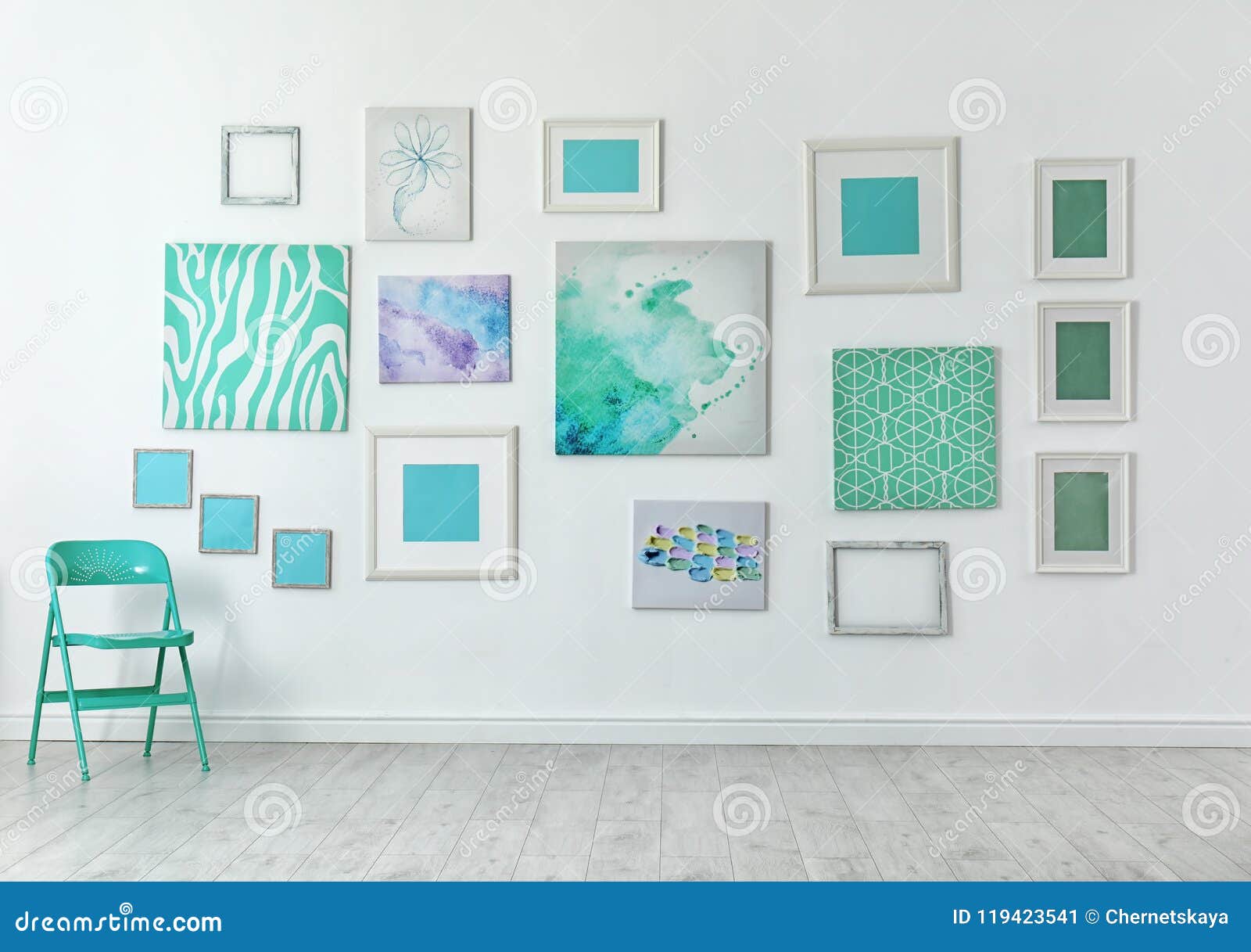 Many Abstract Mint Paintings Stock Image - Image of contemporary ...