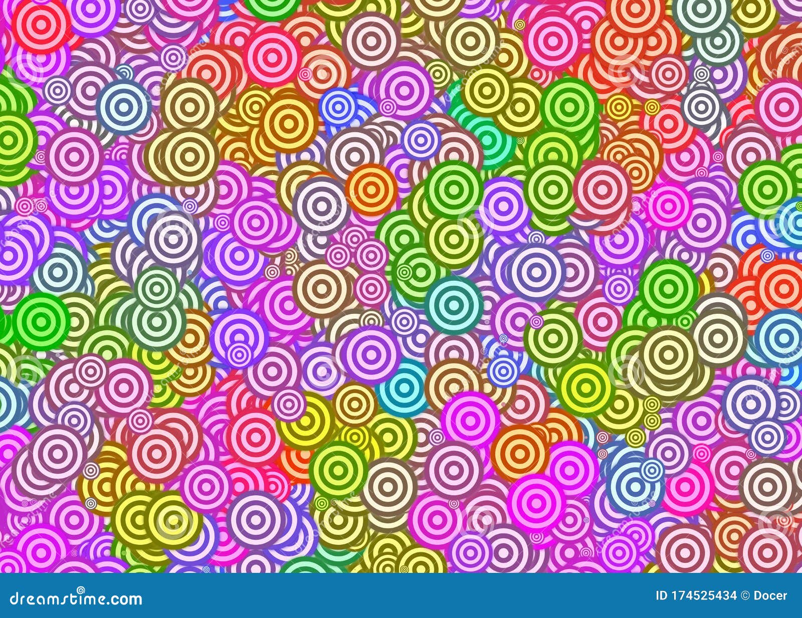 Many Abstract Multicolored Painted Rounds Background Stock Illustration ...
