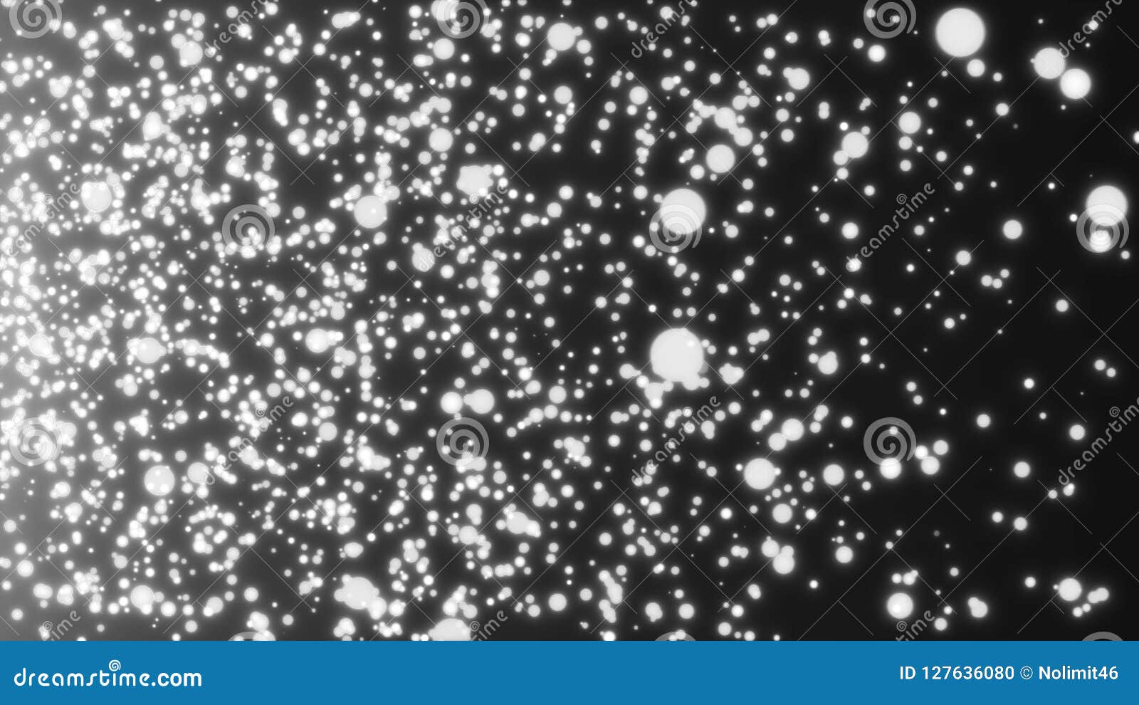 Many Abstract Small White Particles in Space, Computer Generated ...