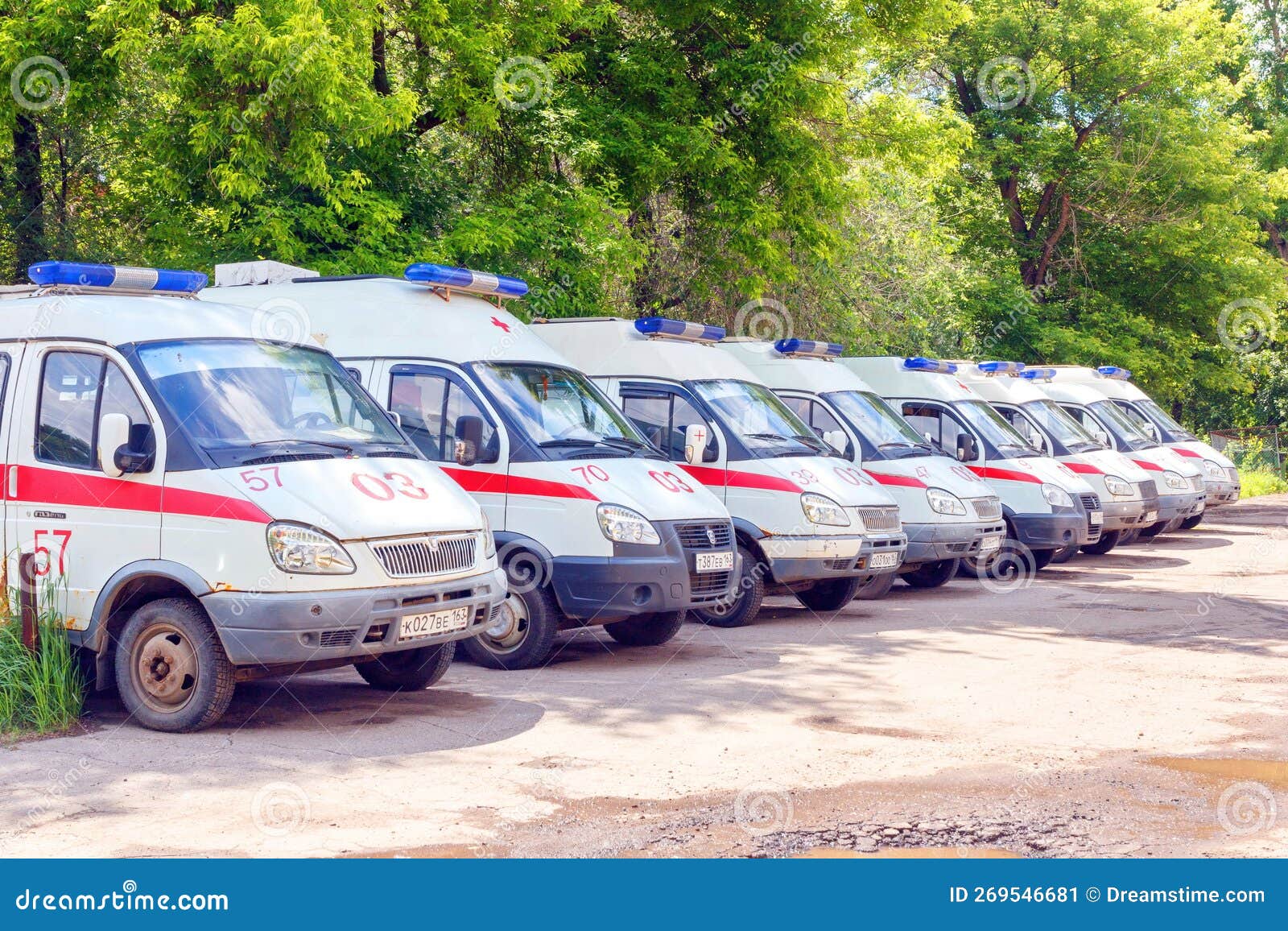 Many Ambulances Stand Ready on a Summer Day Editorial Photo - Image of ...