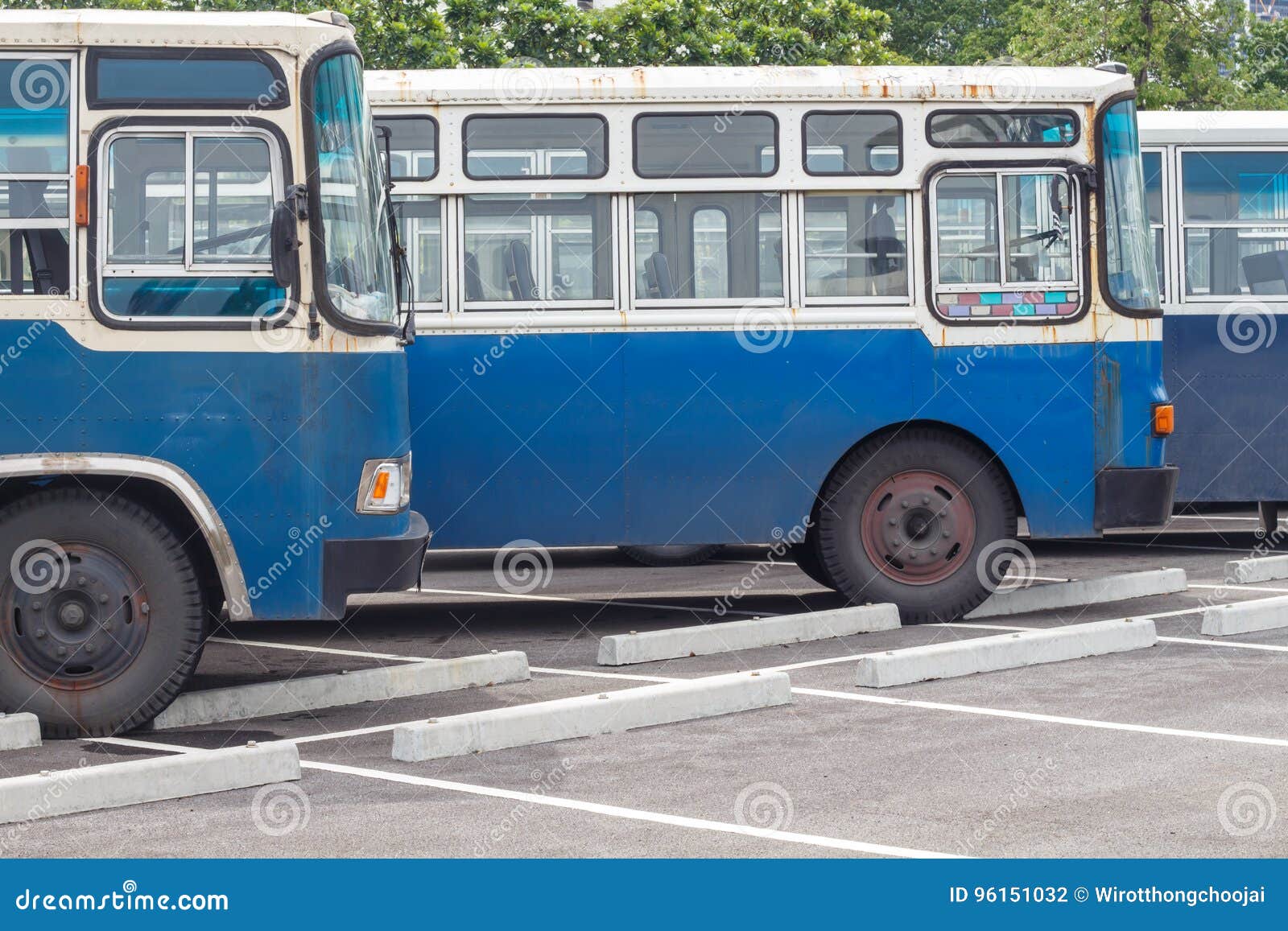 Many Ancient Bus in the Parking Stock Photo - Image of modern, glass ...