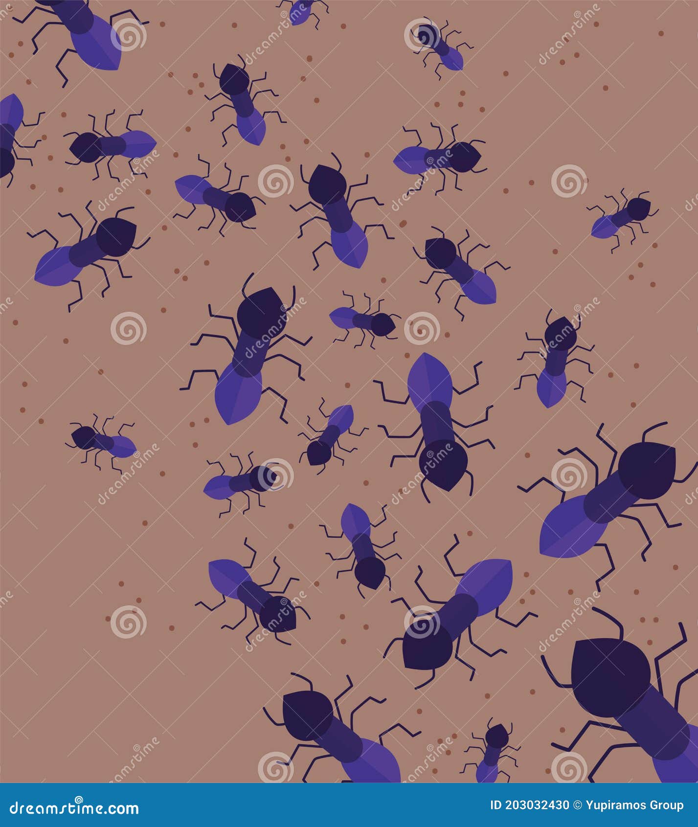 Many Ants Insect Nature Animals Small Cartoon Pattern Design Stock ...