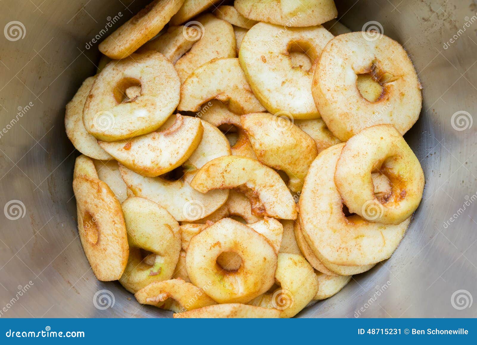 Many Apple Slices in Metal Pan Stock Image - Image of bakery ...