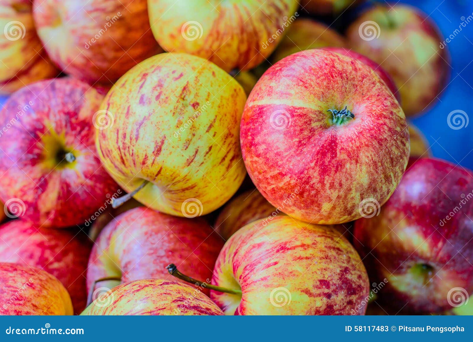 Many Apple on Table, Selective Focus Point. Stock Image - Image of ...
