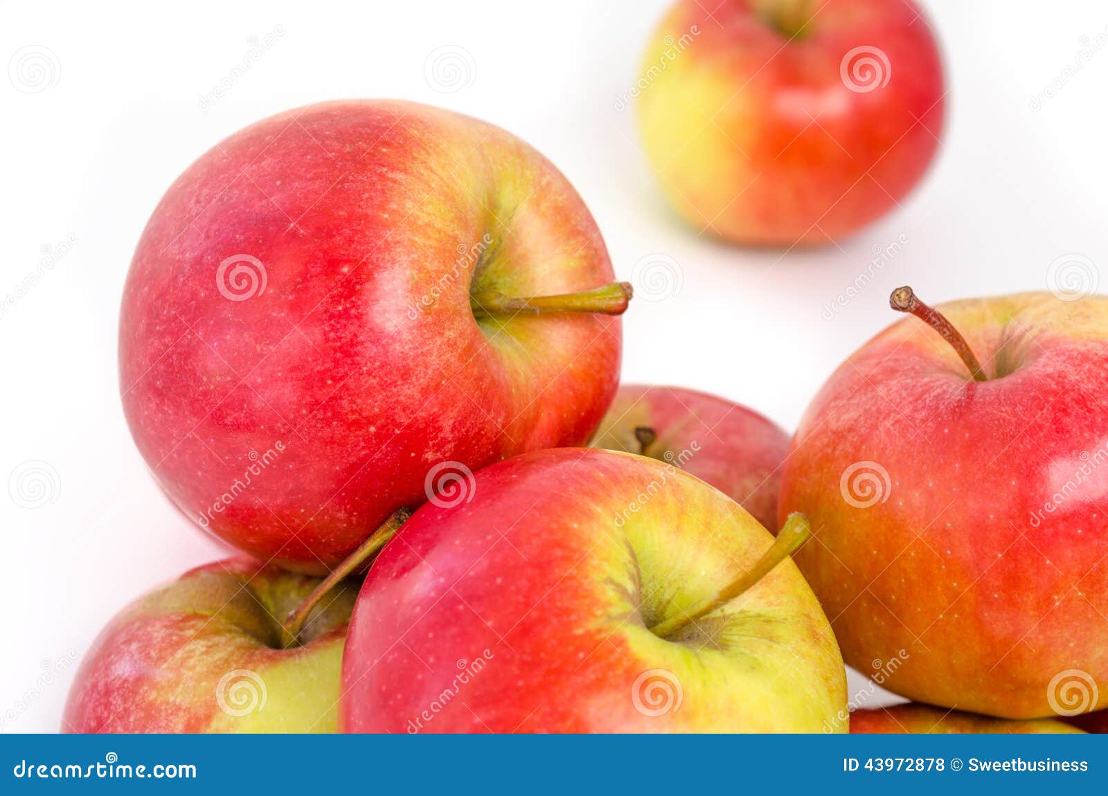 Many Apples Isolated on White Background Stock Photo - Image of ...