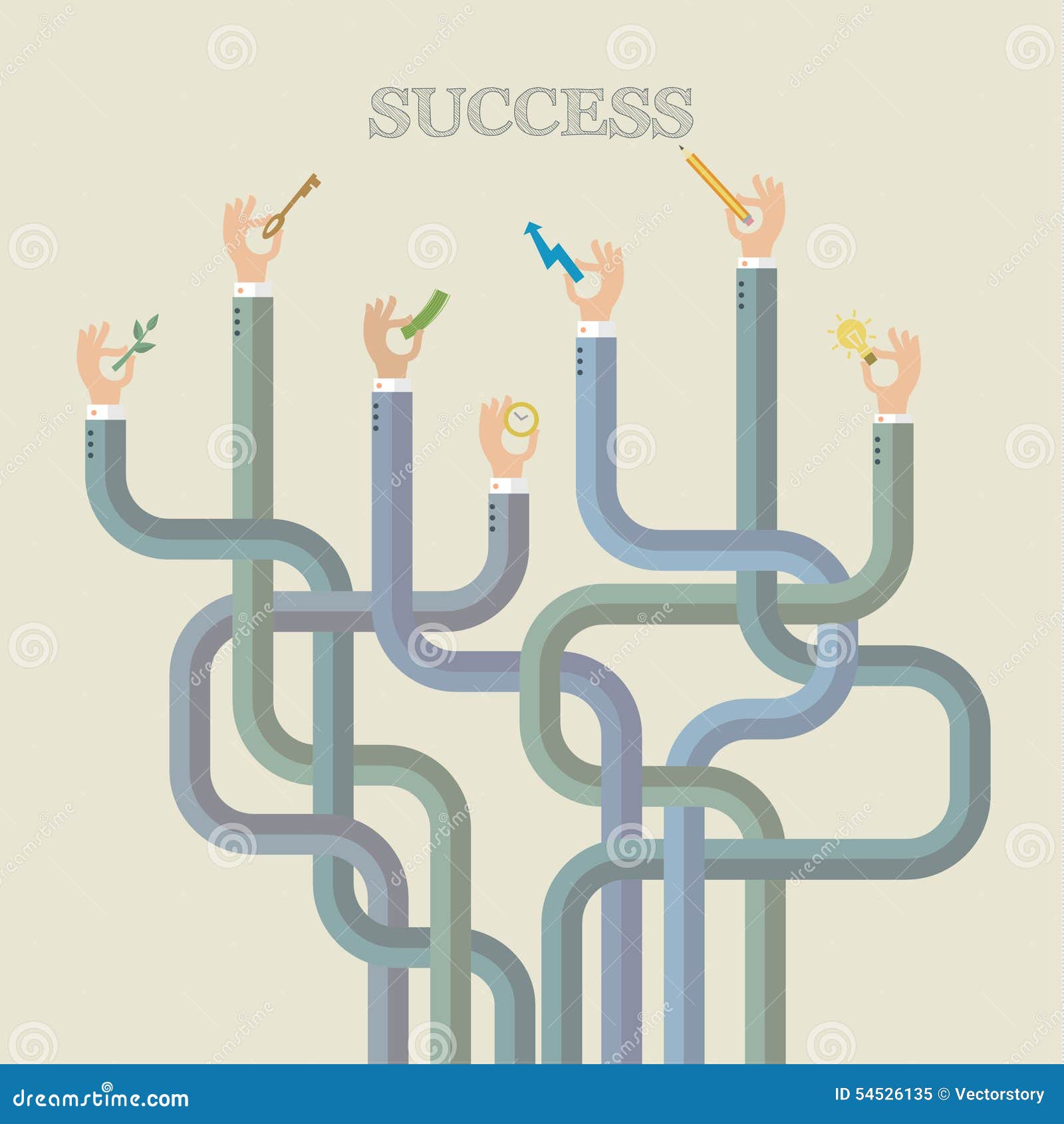 Tree Of Success Business Infographic Growth Strategy 5 Steps, Timeline ...