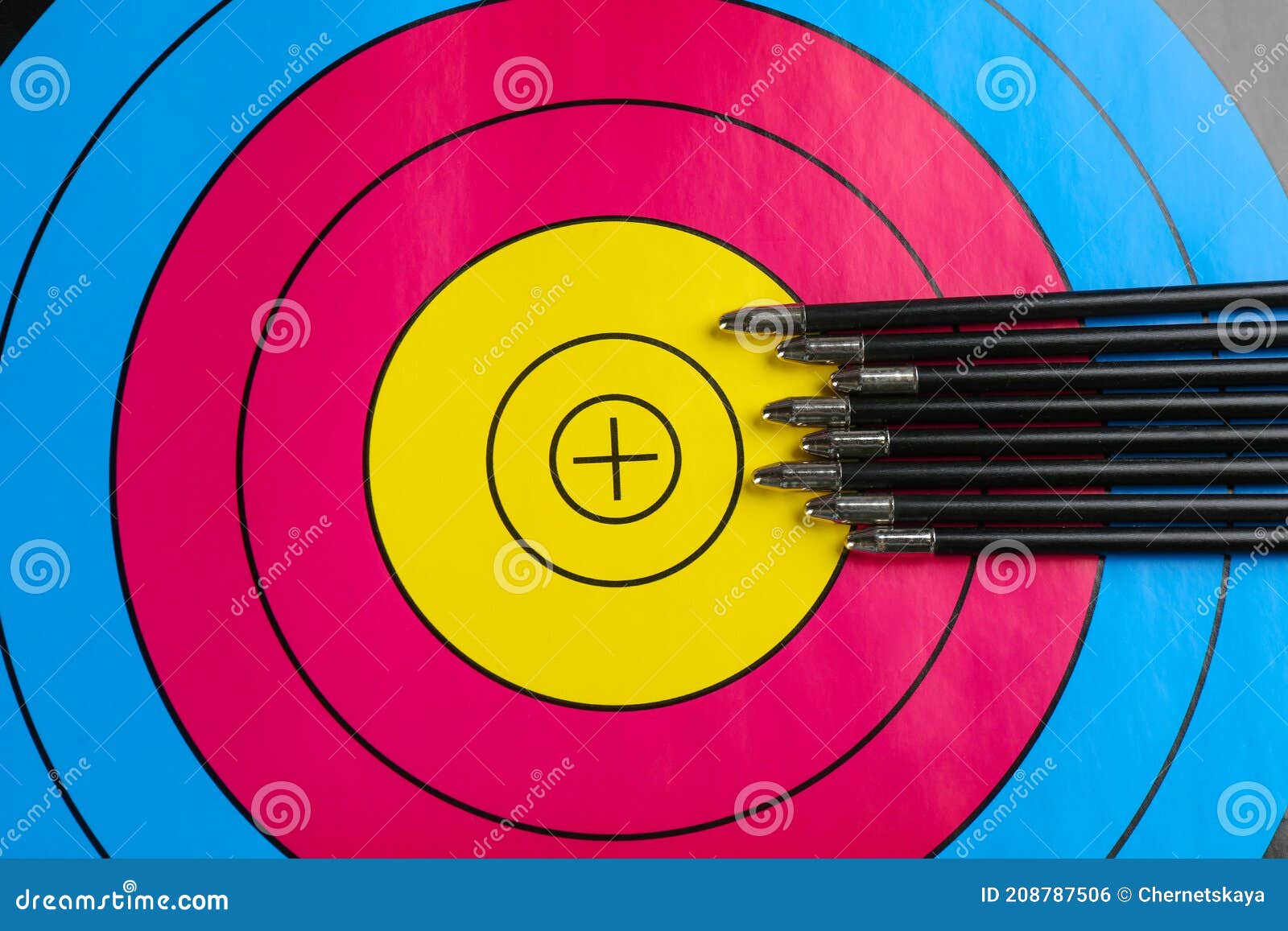 Many Arrows on Archery Target Top View Stock Photo - Image of weapon ...