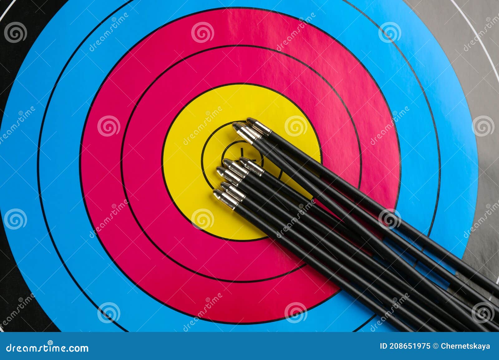 Many Arrows on Archery Target Top View Stock Image - Image of ...