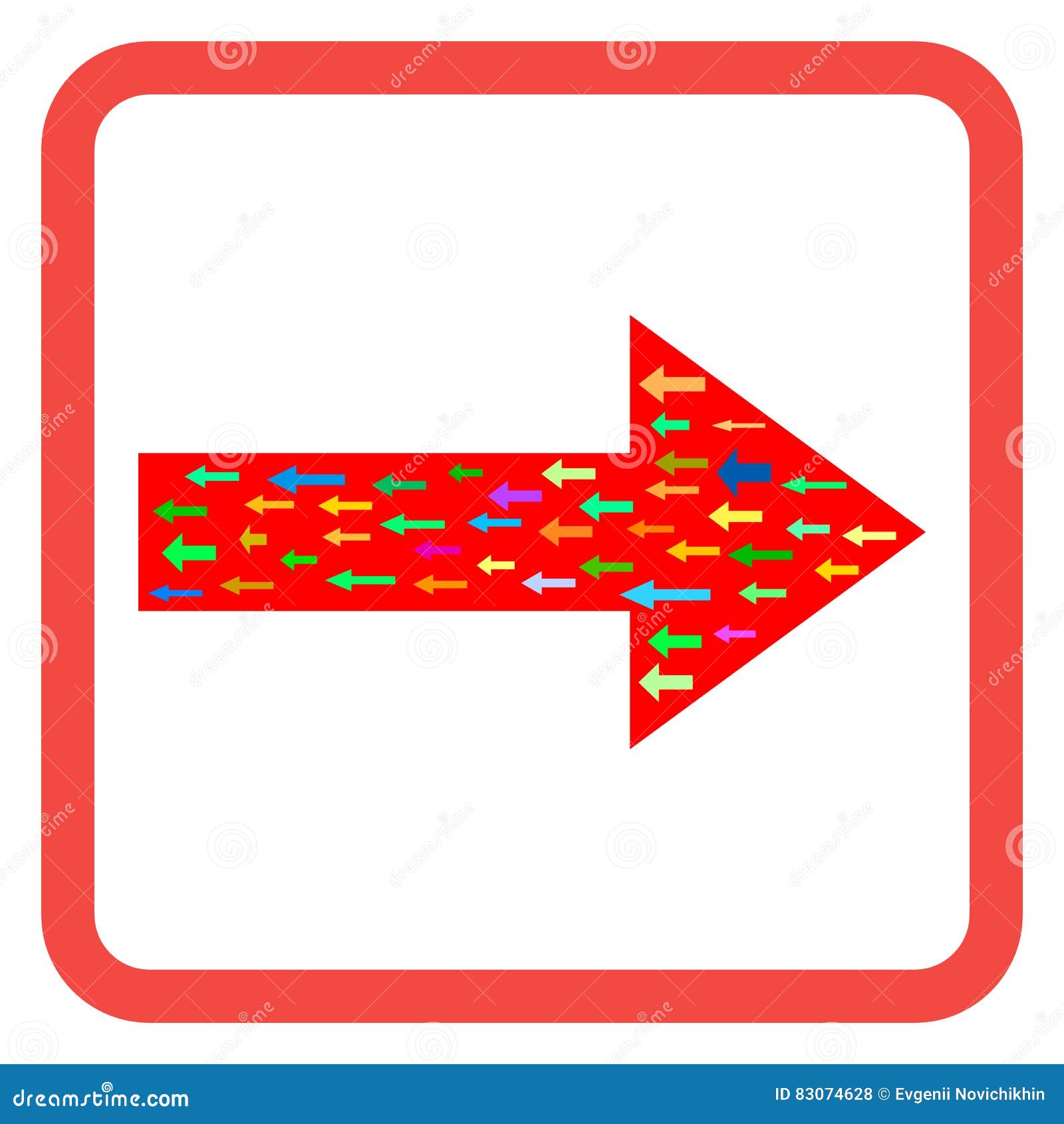 Many Arrows Inside the Big Arrow Stock Vector - Illustration of right ...