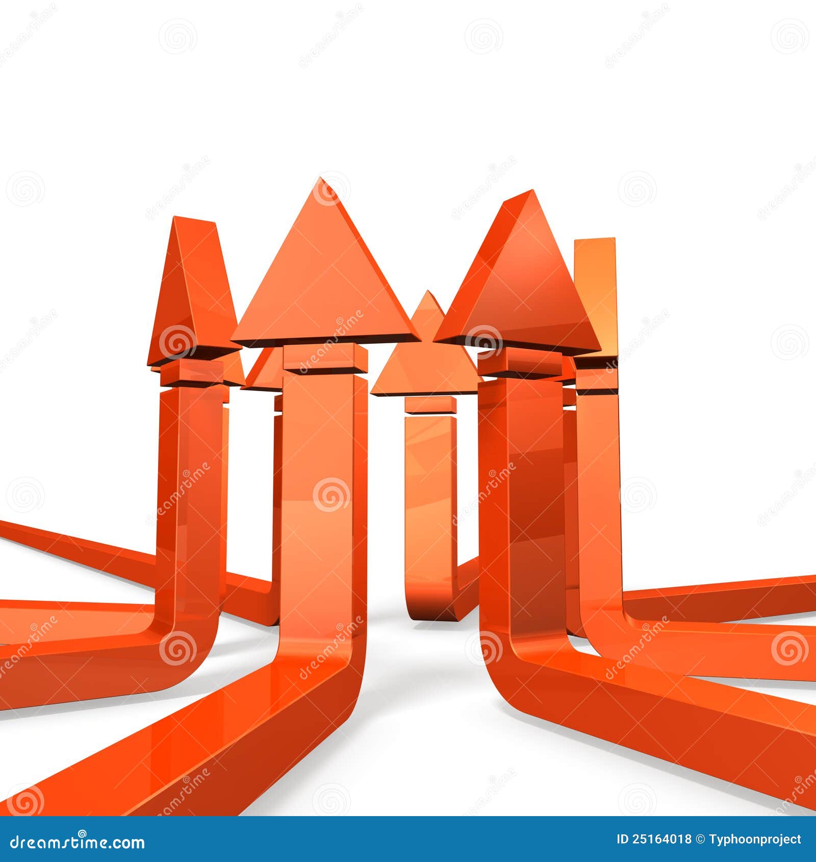 Many Arrows Represent the Unity. Stock Illustration - Illustration of ...