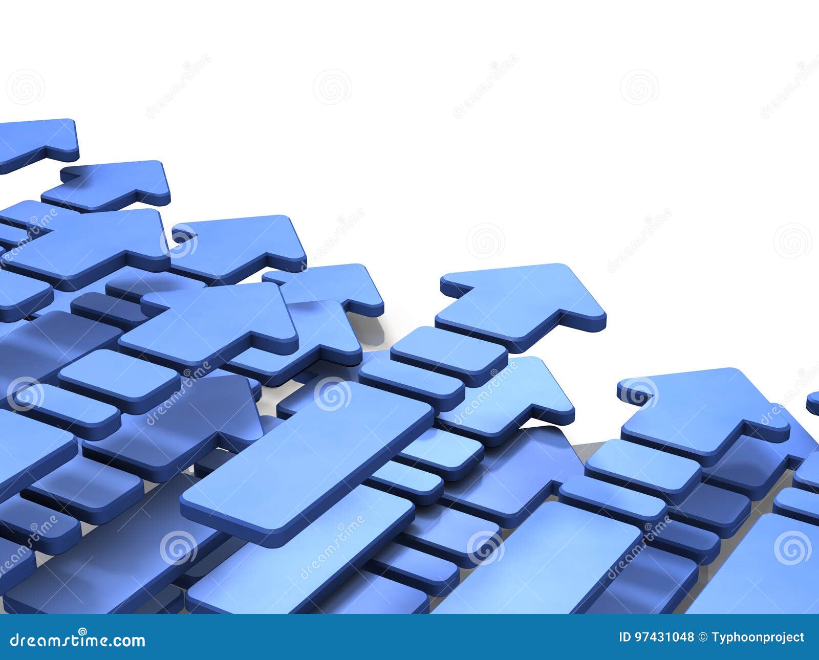 Many Arrows are Representing Advance in a Large Group. Stock ...