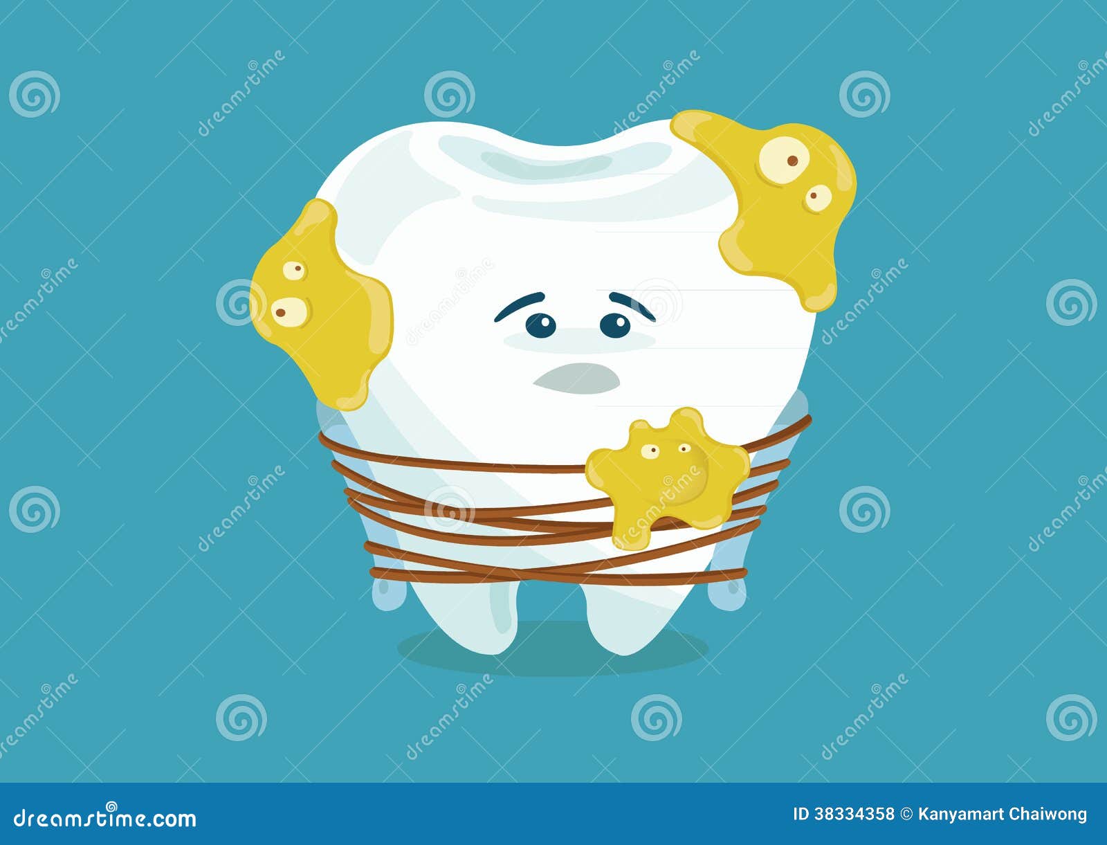 Many Bacteria Make Tooth Sad Stock Vector - Illustration of dead ...
