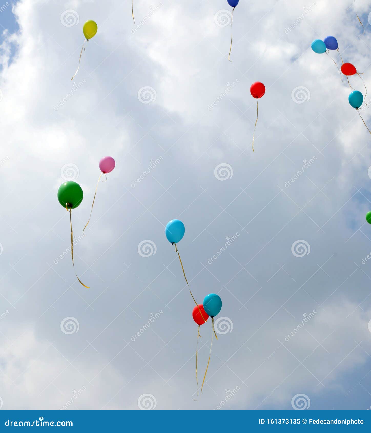 Many Balloons Fly High in the Sky Stock Image - Image of playing ...