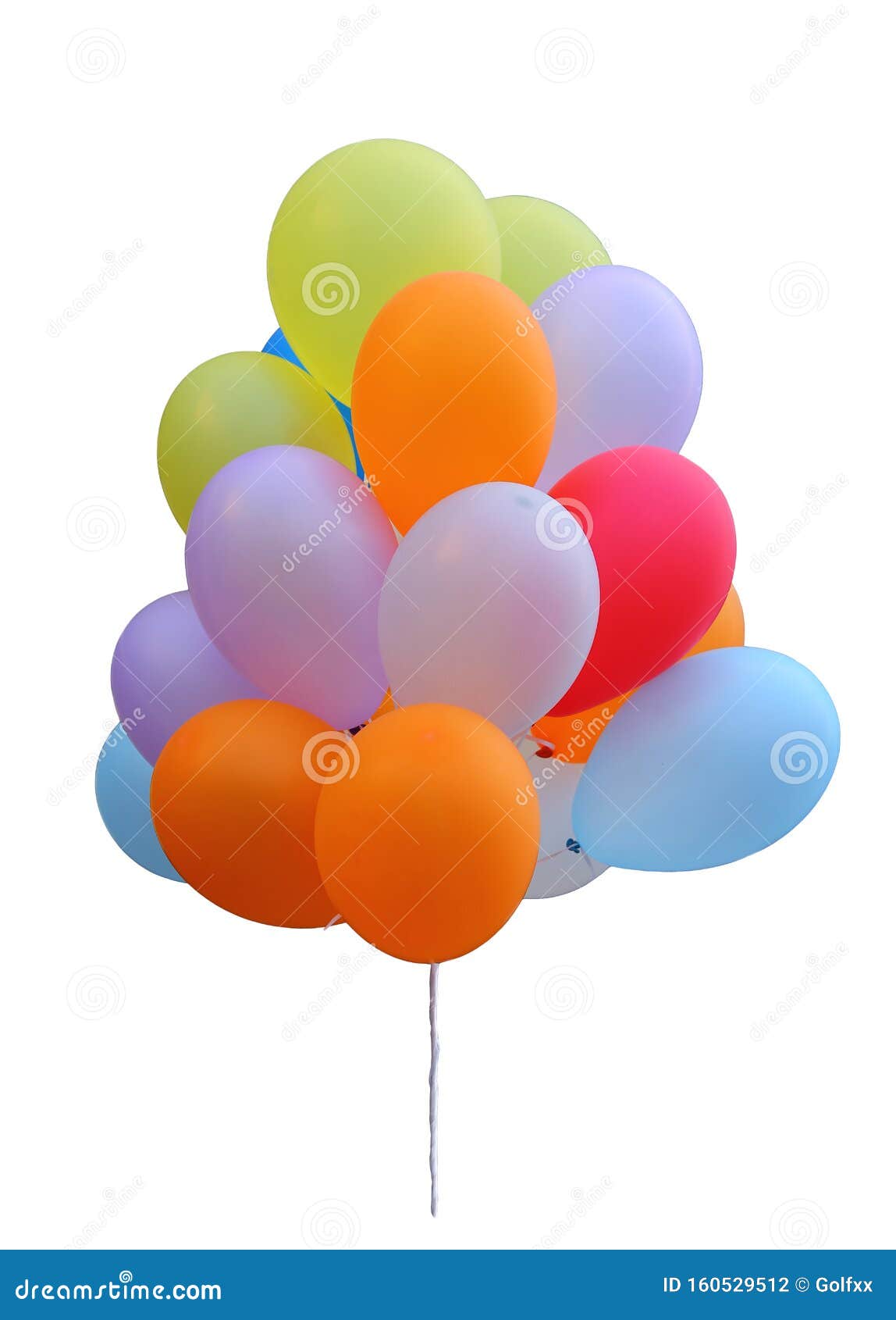 Many Balloons Isolated on White Stock Photo - Image of bright, happy ...