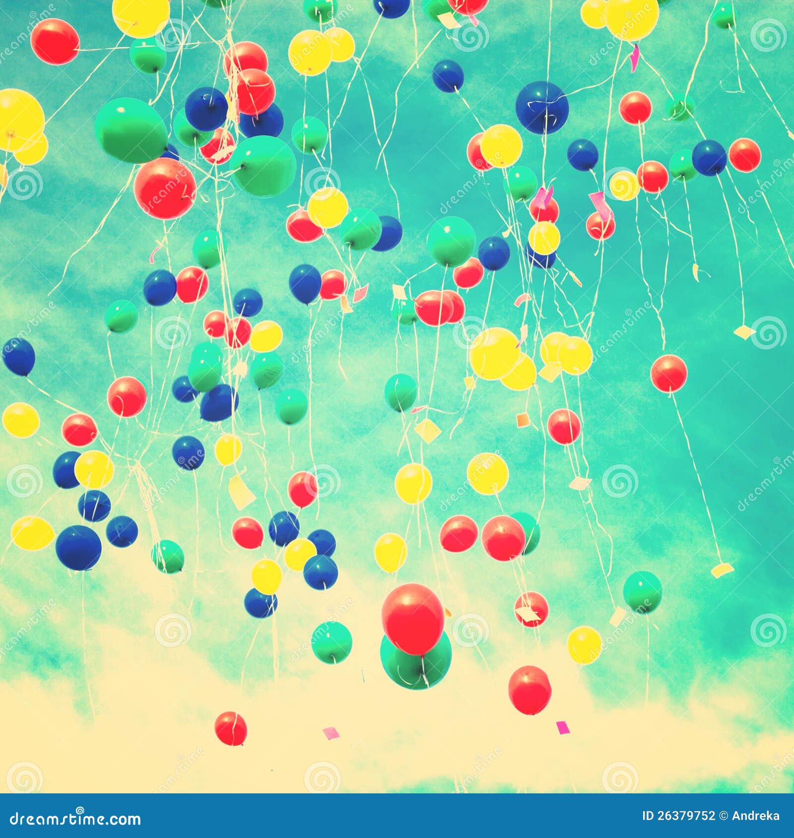 Many balloons in the sky stock photo. Image of light - 26379752
