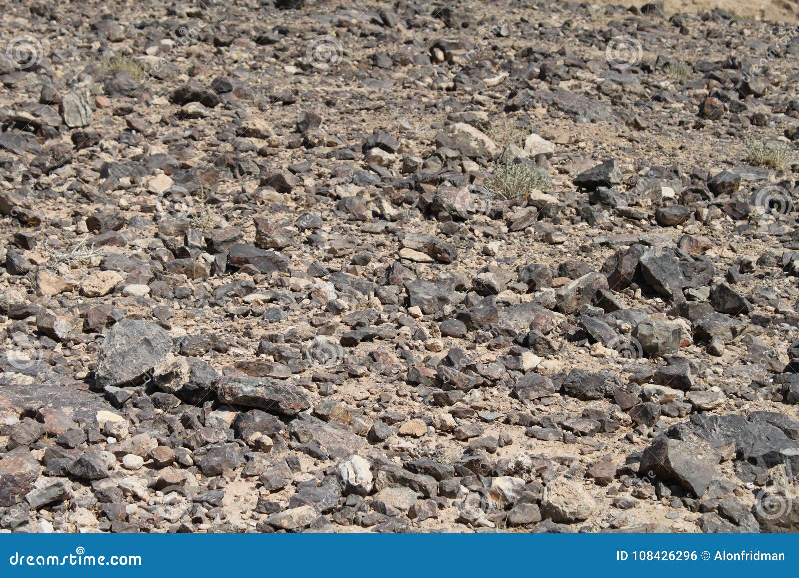 Basalt Rocks Over the Desert Ground Stock Photo - Image of desert ...