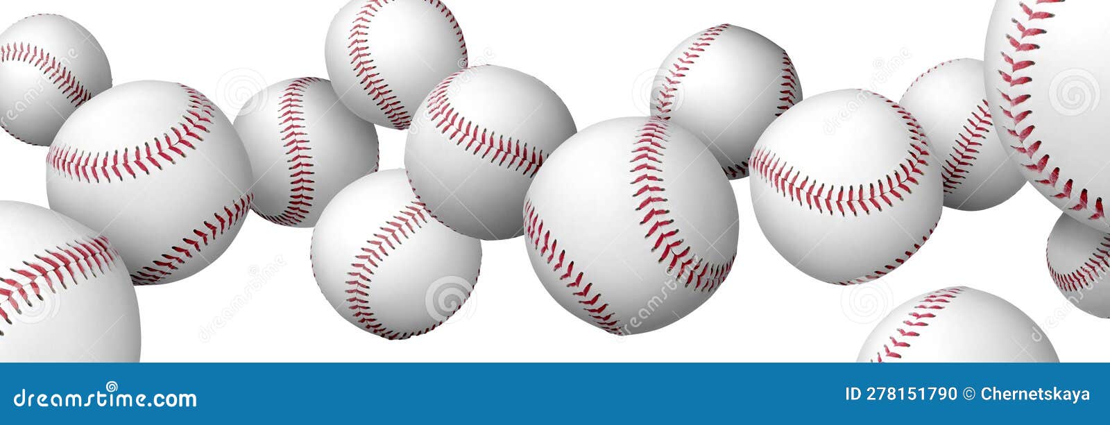 Many Baseball Balls Flying on White Background Stock Photo - Image of ...