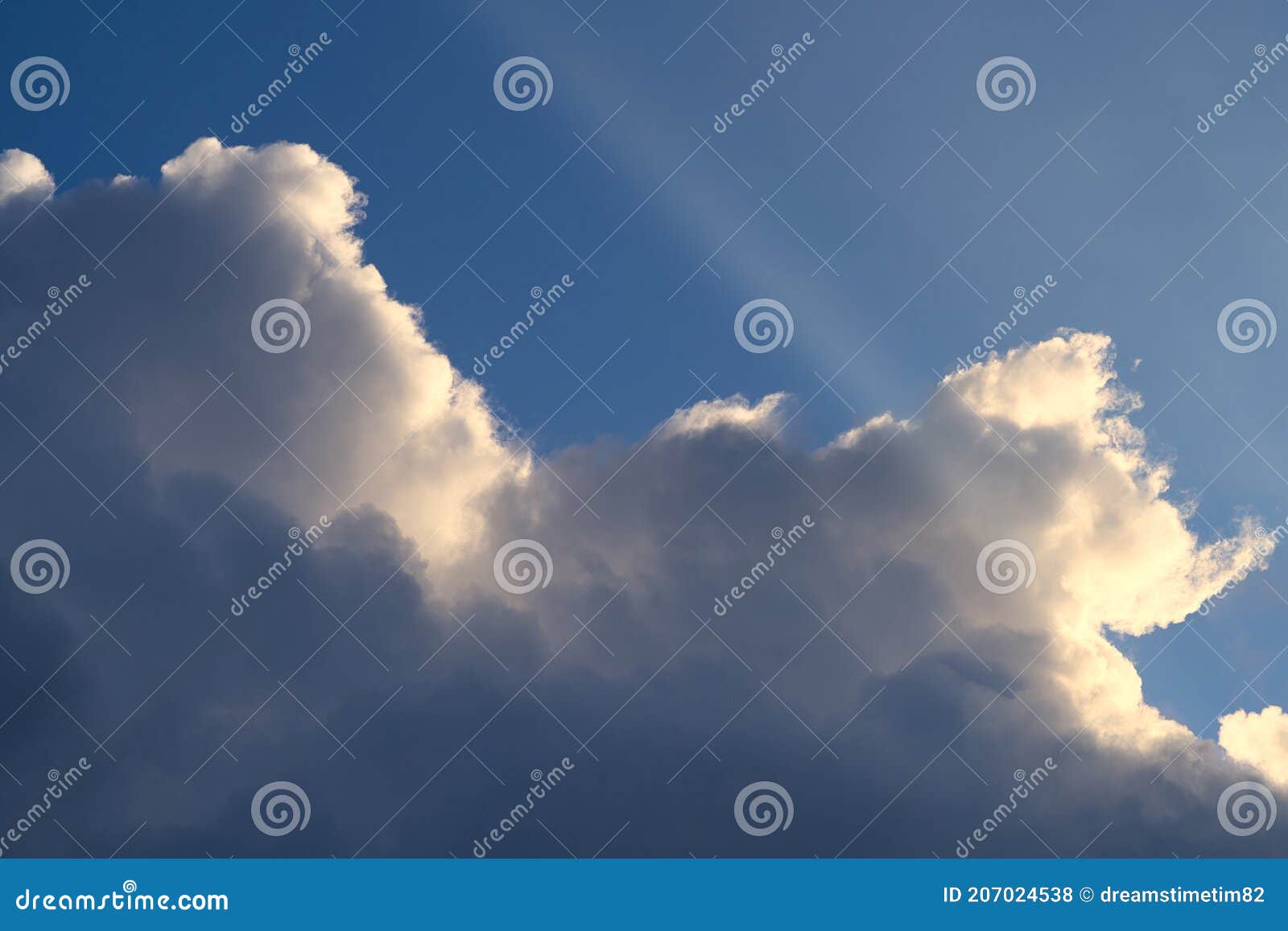 Beautiful Clouds with Blue Sky and Sun Rays Stock Photo - Image of ...