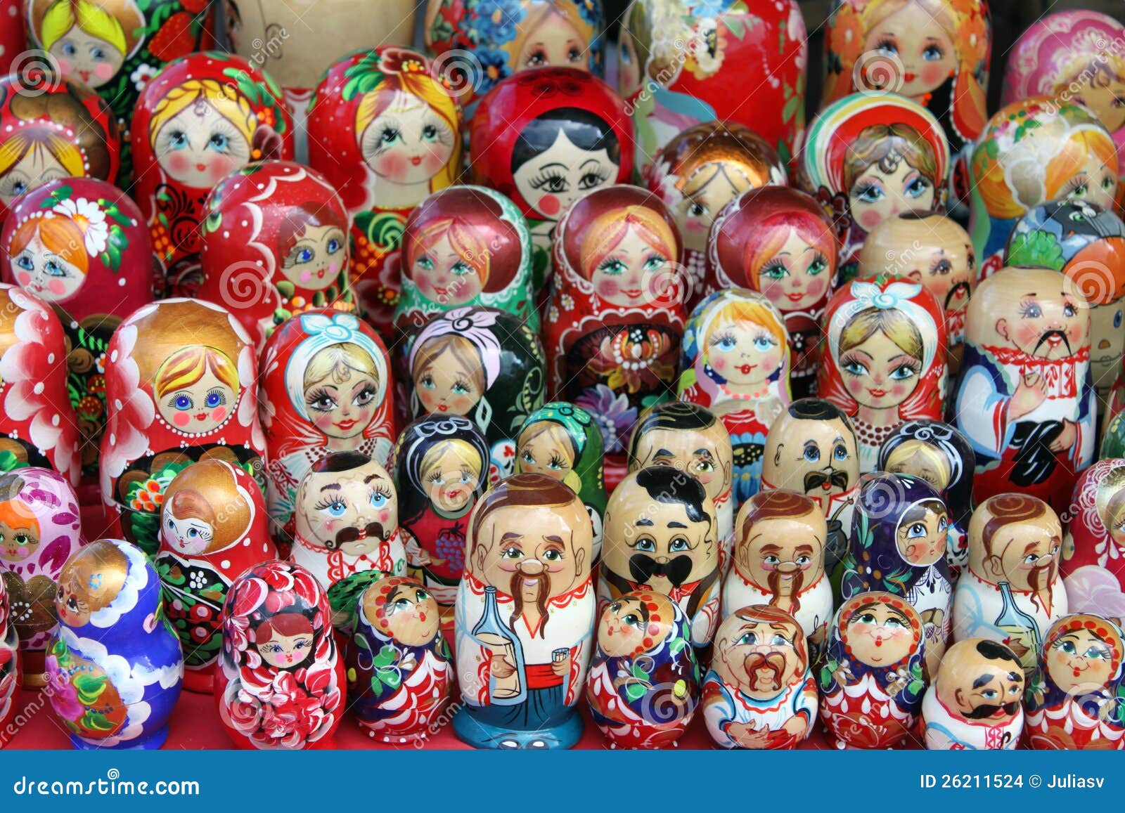 Many Beautiful Colored Dolls Stock Photo - Image of bright, matrioshka ...