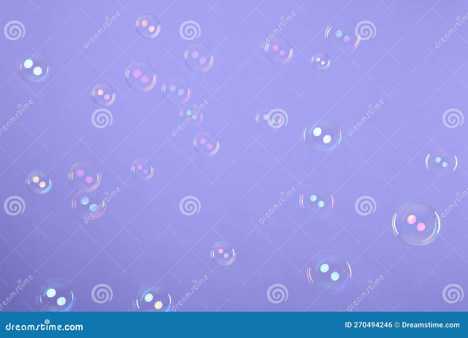 Many Beautiful Soap Bubbles on Violet Background Stock Illustration ...
