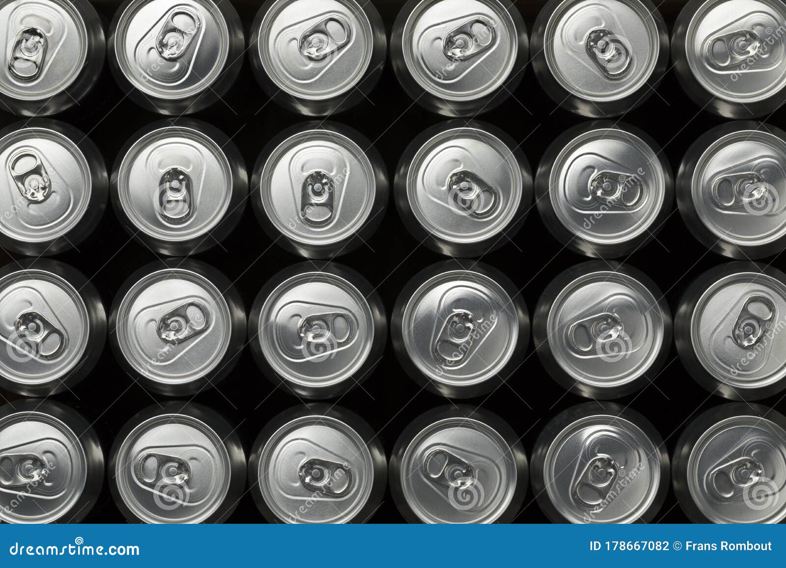 Many Beer Cans Seen from Above Closeup Stock Photo - Image of close ...