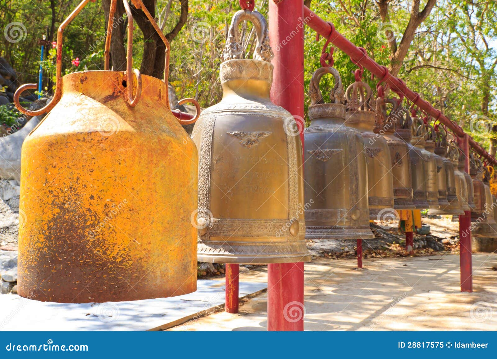 Many bells stock image. Image of sculpture, round, temple - 28817575