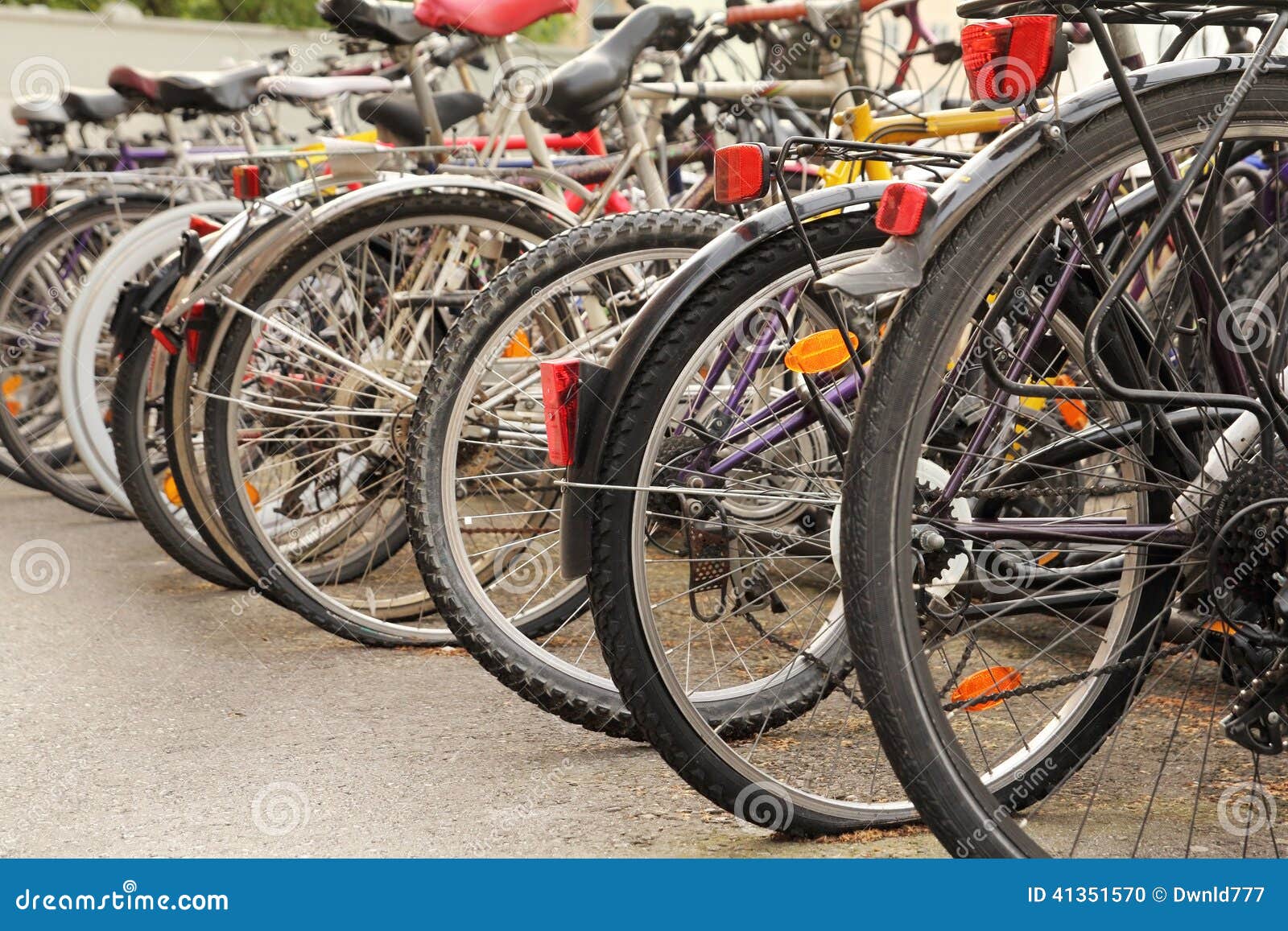 Many bikes on street stock photo. Image of cycle, dutch - 41351570
