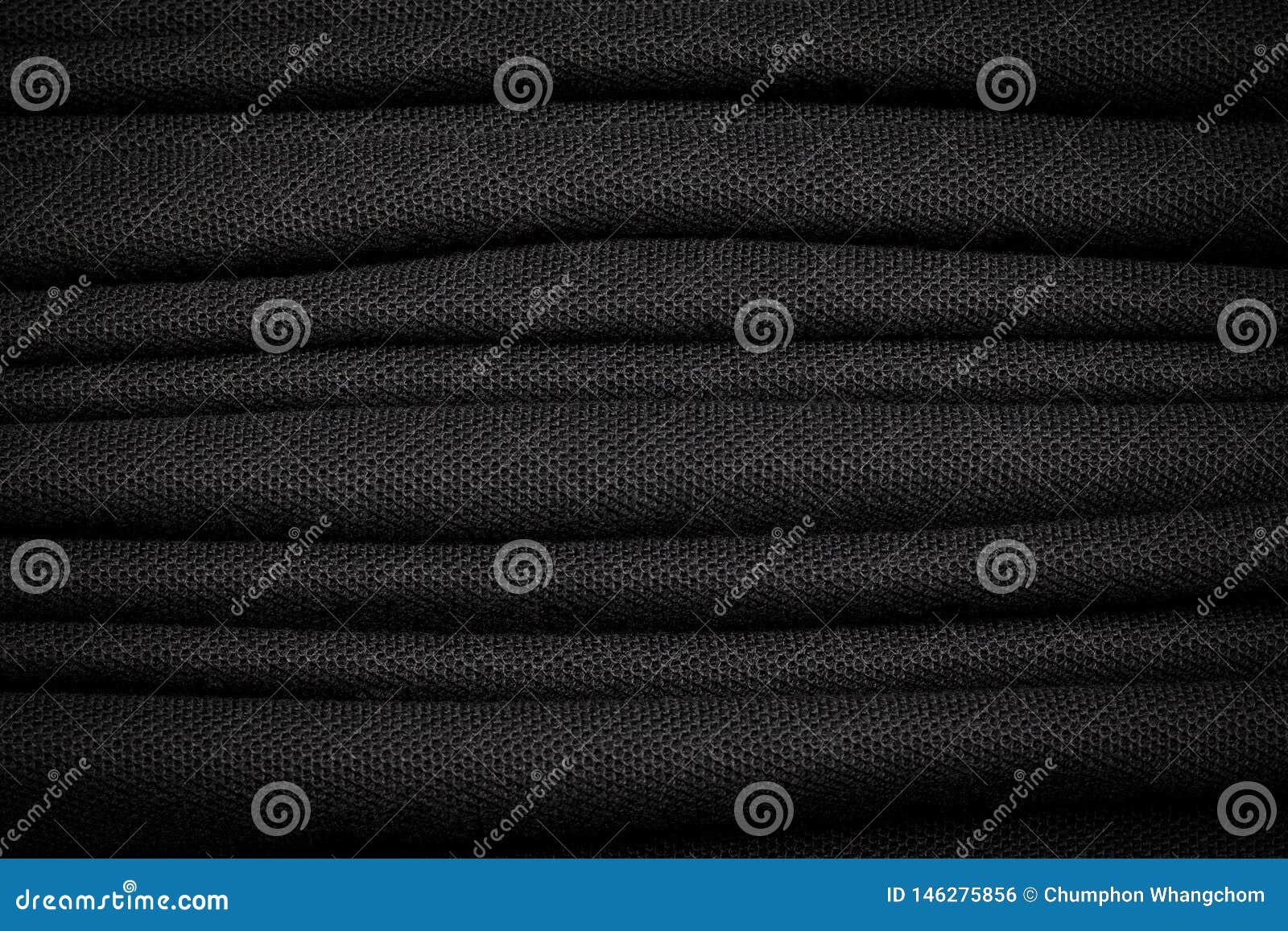 Many of Black Shirt Background. Dark Textile Material Stock Photo ...