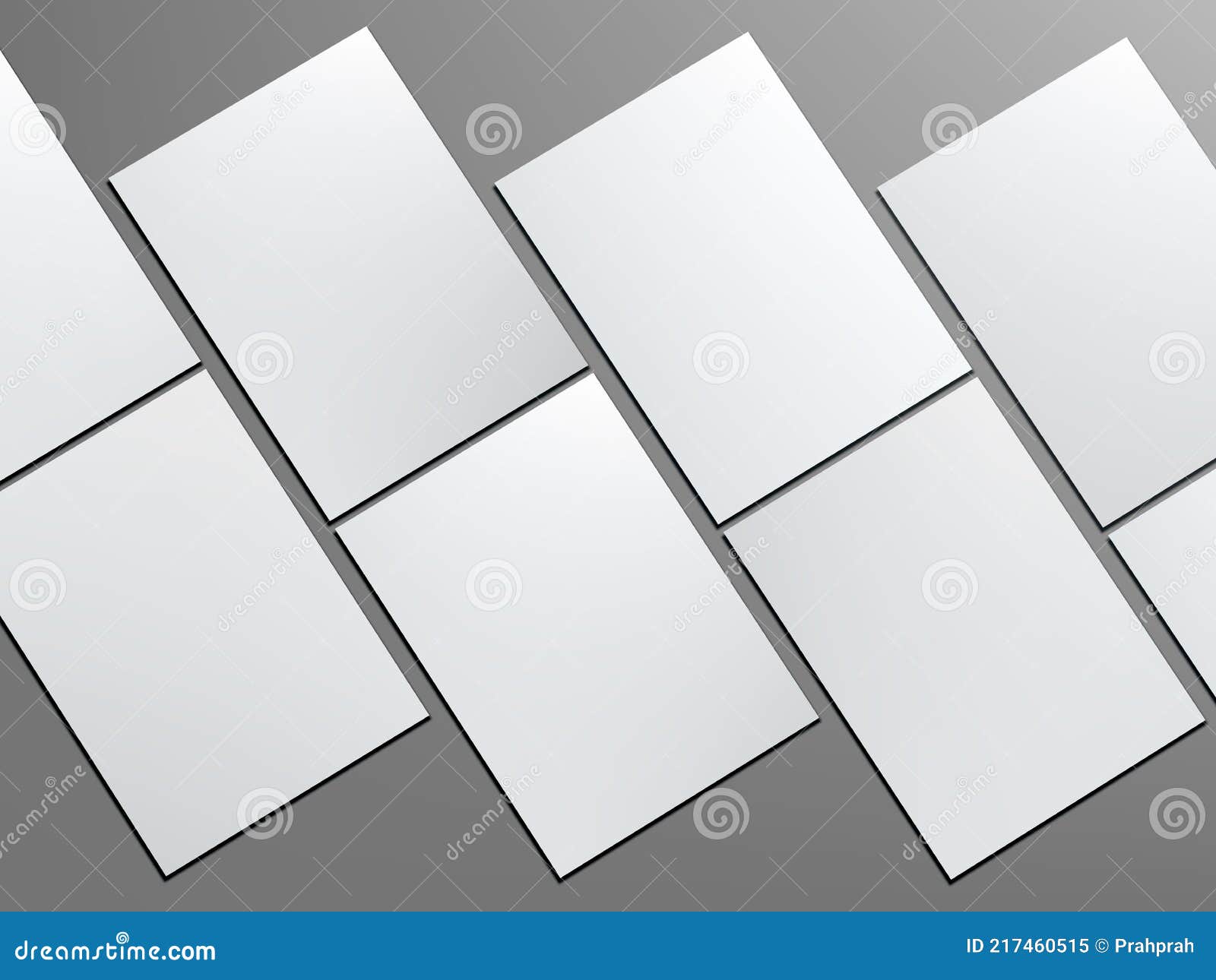 Many Blank Portrait A4 White Paper on Gray Stock Vector - Illustration ...