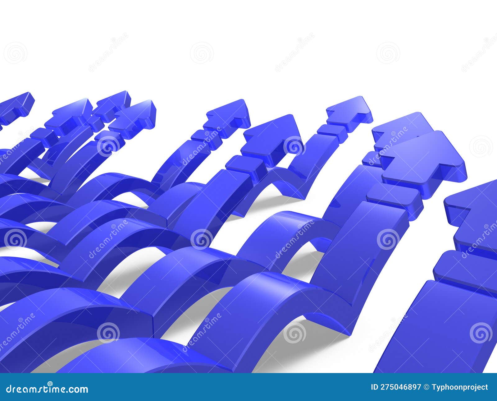 Many Blue Arrows Moving Forward while Jumping. Abstract Concept ...