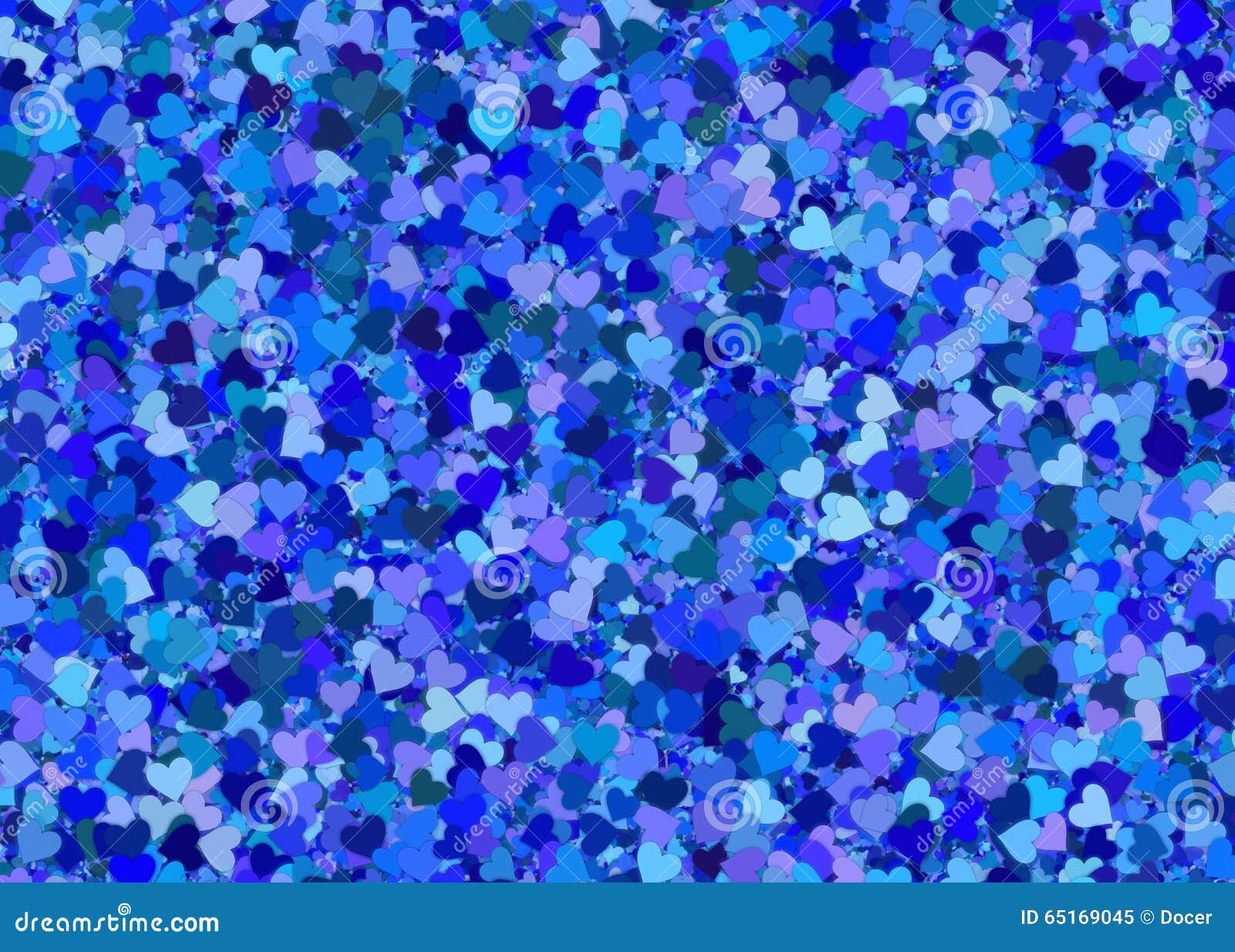 Many Blue Hearts Background Stock Illustration - Illustration of ...