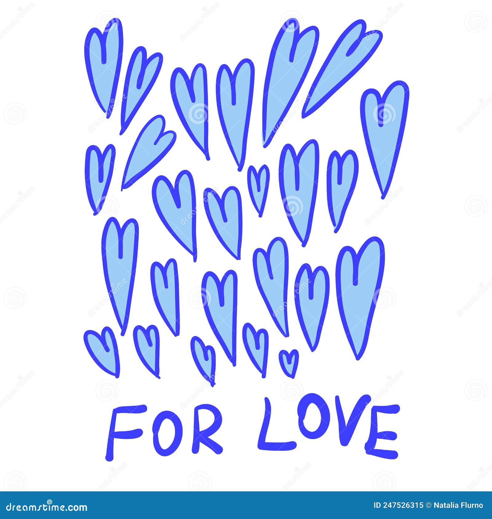 Many Blue Hearts Rise into the Air. Stock Vector - Illustration of ...