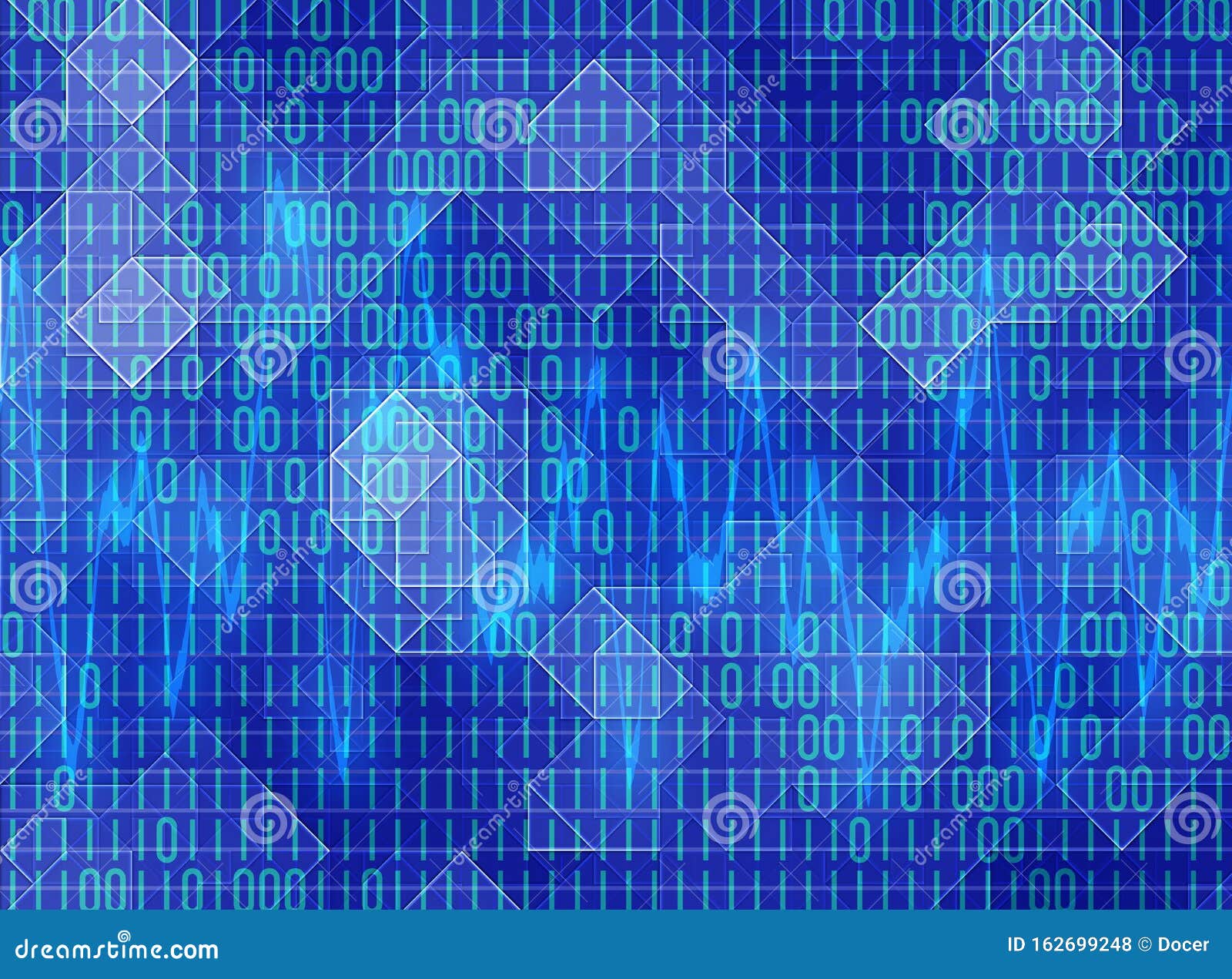 Many Blue Modern Backgrounds with Digital Code Stock Illustration ...