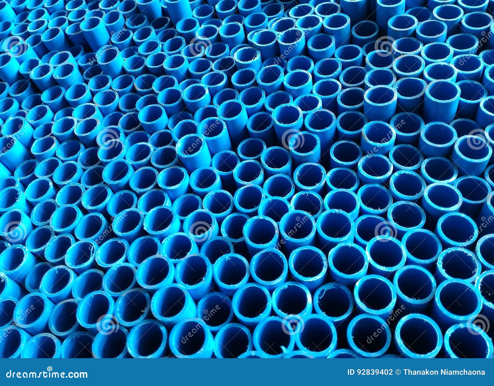 Many blue pvc pipe stock photo. Image of detail, abstract - 92839402