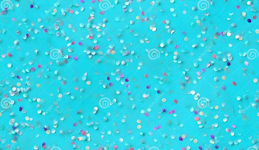 Many Blurred Bright Confetti on Turquoise Gradient Background Stock ...