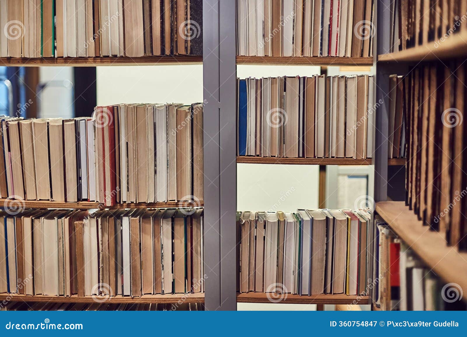 Many Book Shelves in a Library Stock Image - Image of textbook, study ...