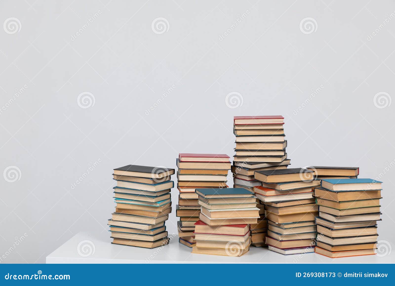 Many Books Stack for Studying at College University Institute of ...