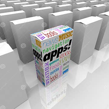 Many Boxes of Apps - Application Software Store Stock Illustration ...