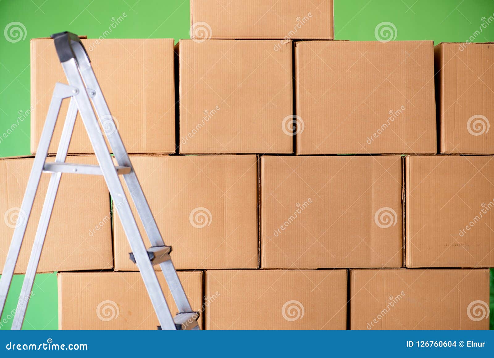The Many Boxes and Ladder in Depot Stock Photo - Image of boxes ...