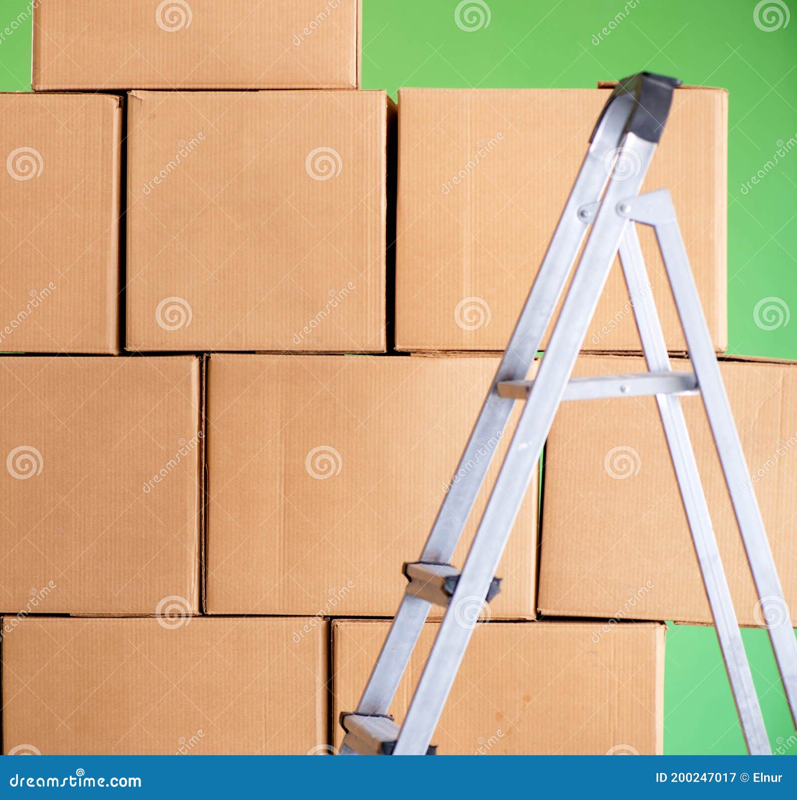 Many Boxes and Ladder in Depot Stock Image - Image of ladder, mailbox ...