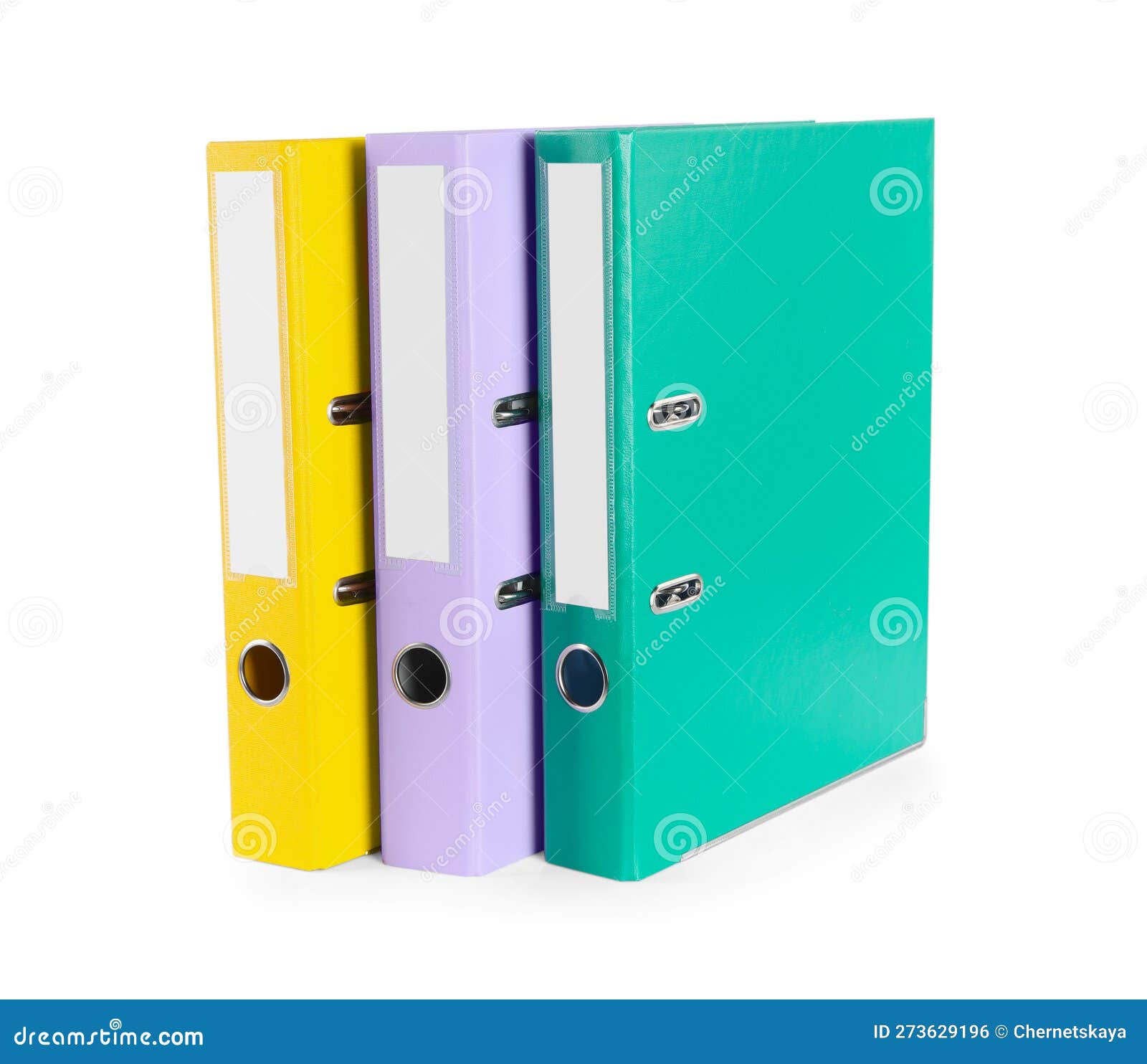 Many Bright Office Folders Isolated on White Stock Photo - Image of ...