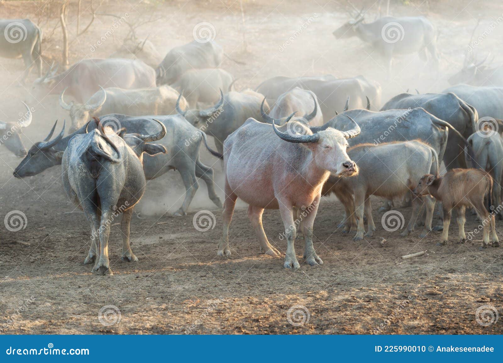 Many Buffalo Herds in the Southern Provinces of Thailand Stock Photo ...
