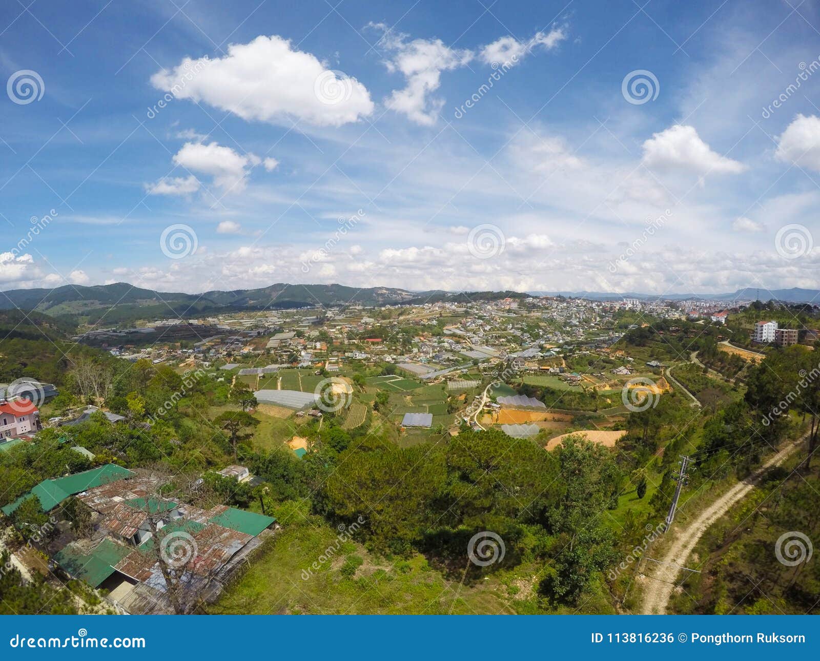 Building among the valleys stock photo. Image of building - 113816236