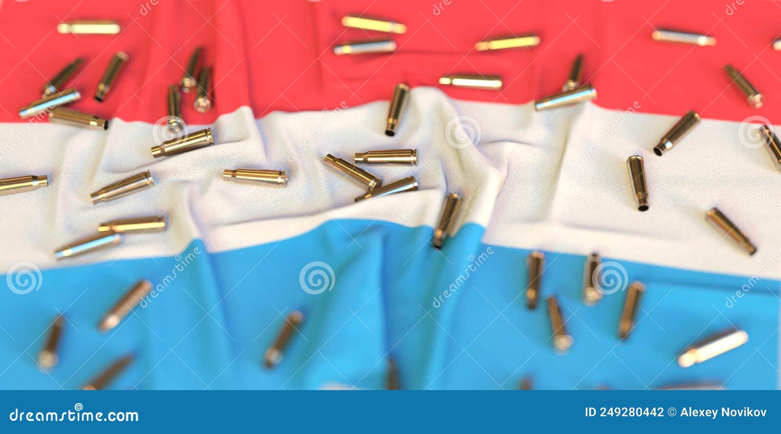 Many Bullet Shells on the Flag of Luxembourg. Gun Control or War ...
