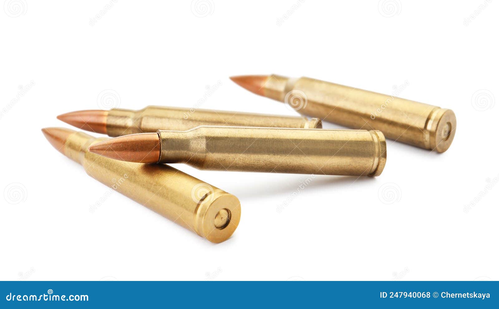 Many Bullets on White Background. Military Ammunition Stock Photo ...