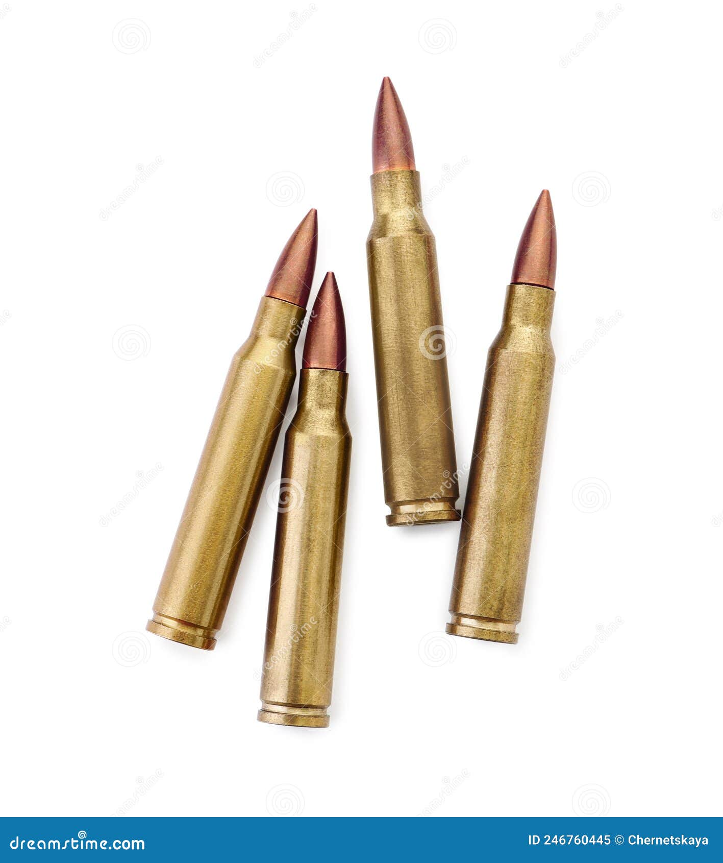 Many Bullets on White Background, Top View. Military Ammunition Stock ...
