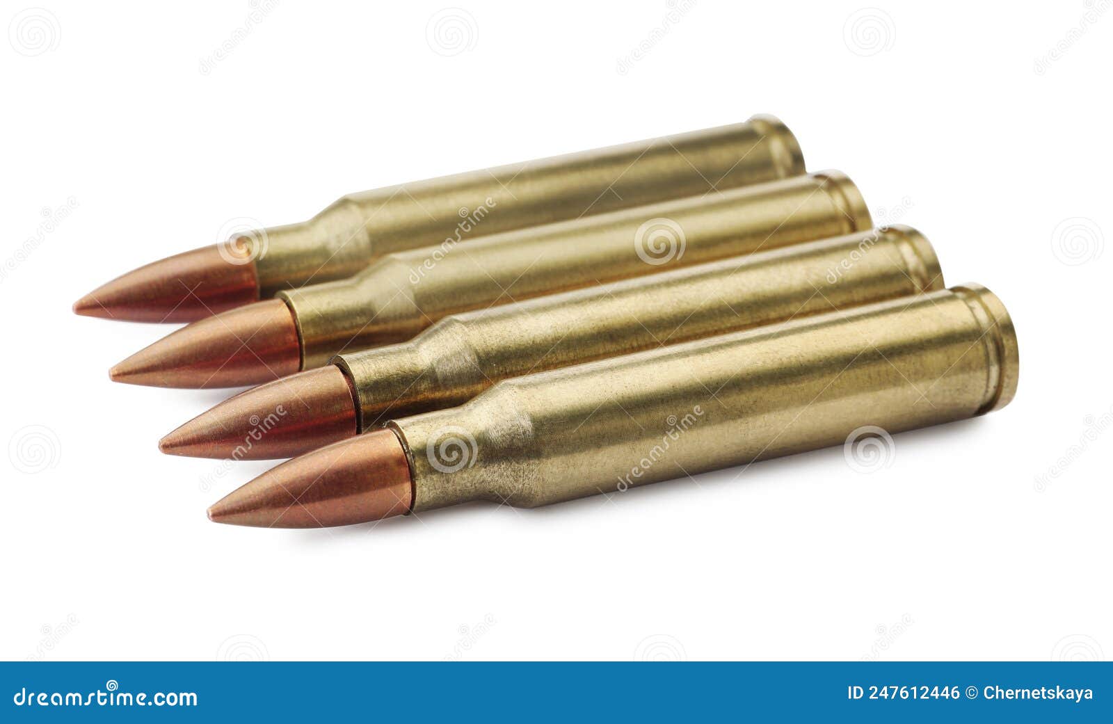 Many Bullets On White Background. Military Ammunition Royalty-Free ...