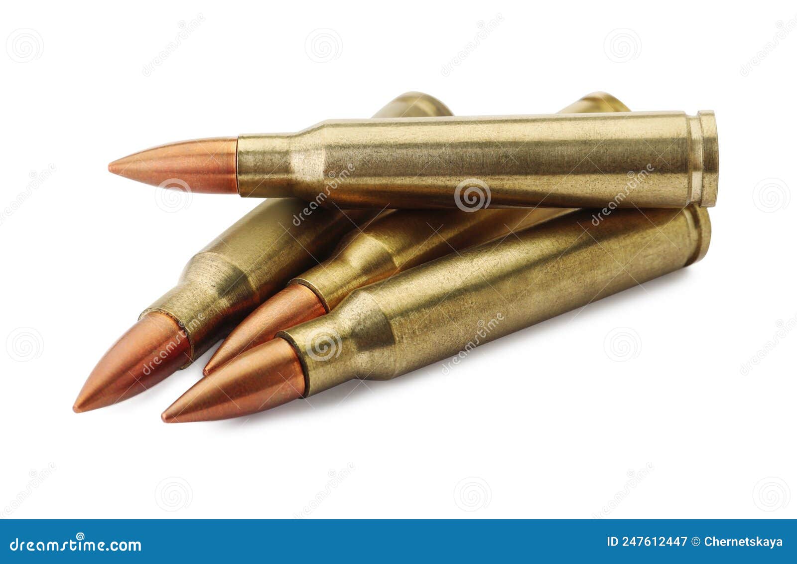 Many Bullets On White Background. Military Ammunition Royalty-Free ...