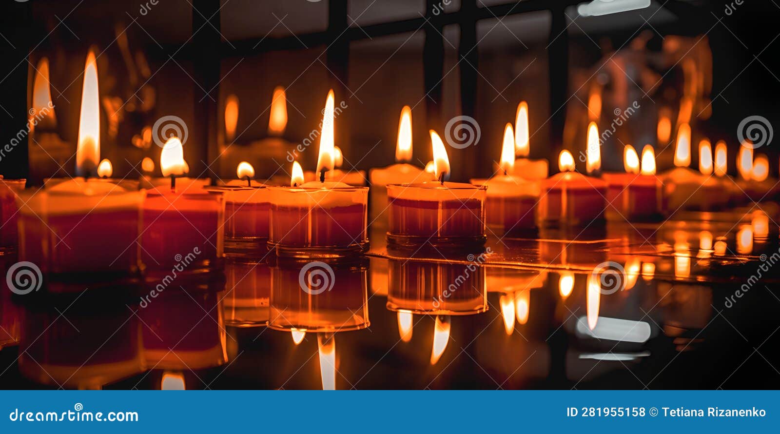 Many Burning Candles with Shallow Depth of Field. AI Generated Stock ...